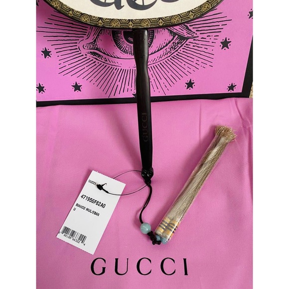 Gucci | Other | Gucci Gothic Logo Silk Tassel Wood Handle Fan | Poshmark